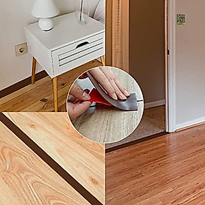 6.56FT Floor Transition Strip Self Adhesive(Brown),Door Threshold Strip,Floor Trim for Wood to Tile Transition, Floor Repair, Gap Coverings