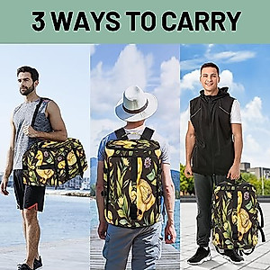 Yellow Duckling Flowers Vintage Style Gym Duffle Bag for Traveling Sports Tote Gym Bag with Shoes Compartment Water-resistant Workout Bag Weekender Bag Backpack for Men Women