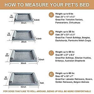 LNSSFFER Washable Dog Beds for Medium Dogs, Orthopedic Dog Sofa Bed with Removable Cover & Waterproof Lining, Washable Pet Couch Bed with Side, Memory Foam Dog Bed for Medium Dog & Cat Sleeping, Grey