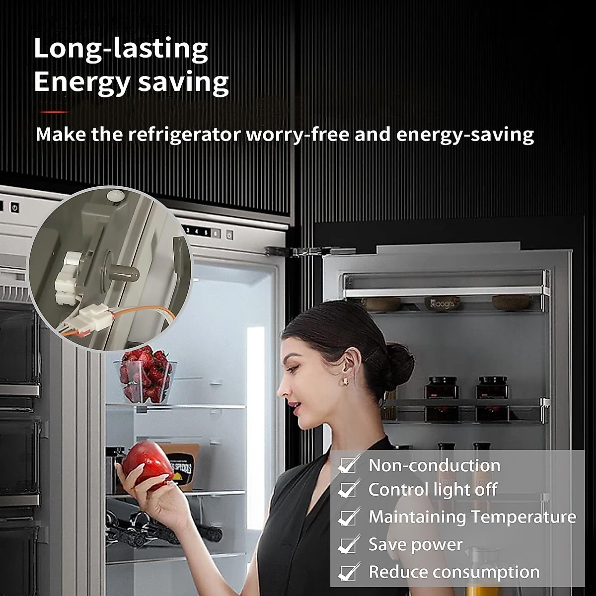 𝟐𝟎𝟐𝟒 𝙐𝙥𝙜𝙧𝙖𝙙𝙚𝙙 DA34-00066C Refrigerator Door Switch Compatible with Samsung Refrigerator Door Light Switch Replaces AP5306252 2705488 PS4138763