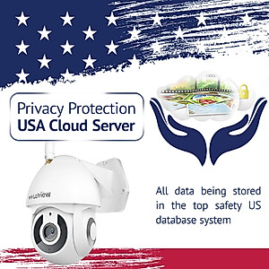 4MP Security Camera Outdoor Wired Starlight Color Night Vision, LaView 2K Cameras for Home Security AI Human Detection & Auto Tracking, IP65 Outdoor Camera 2-Way Audio, US Cloud, Compatible with Alexa