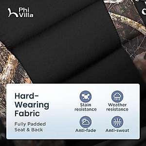 PHI VILLA XXL Oversized Padded Zero Gravity Chair, Foldable Patio Recliner, 30" Wide Seat Anti Gravity Lounger with Cup Holder, Support 400 LBS (Camouflage)