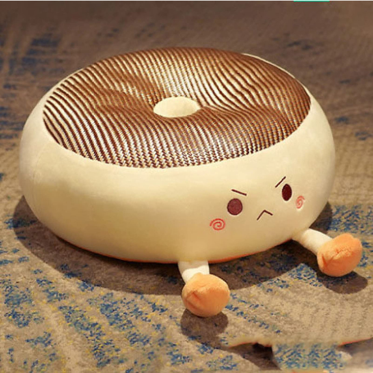 GEORPE Chair Cushion Round Mat Cute Expression Seat Cushion Office Chair Futon Bay Window Floor Tatami Pillows Home Decor