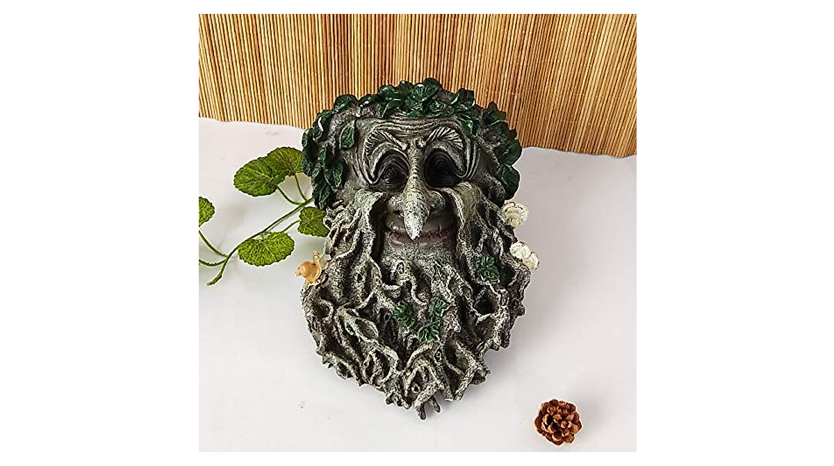YLSMILE Green Man Tree Face Planter for Garden Decor