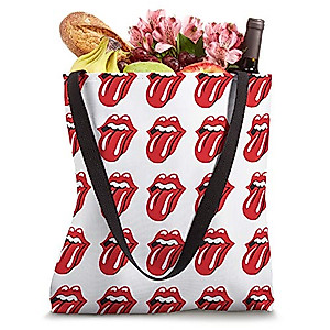 Official Rolling Stones Classic Repeat Tongue White Tote Bag