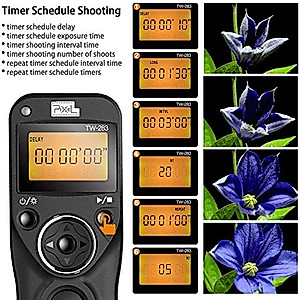 Pixel Remote Timer TW-283/E3 LCD Multi-Function Shutter Remote Release Timer Controller Adapter for Canon EOS DSLR Pentax Contax Cameras