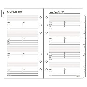Day Runner Undated Planner Telephone and Address A–Z Tabs, 3.75 x 6.75 Inches (023-0200)