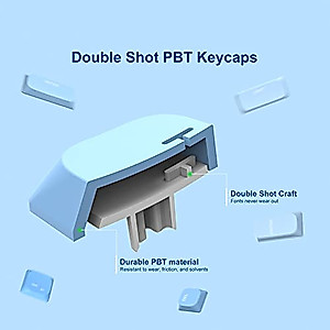 SDYZ XVX Low Profile Keycaps - Custom Keycaps, Gradient PBT Keycaps for 60% 65% 75% 100% Cherry Gateron MX Switches (Low Profile and Tradition Profile) Mechanical Keyboard, and More - Blue
