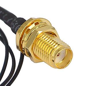 onelinkmore MHF4 to SMA M.2 NGFF SMA Female Bulkhead to IPX IPEX RF Pigtail WiFi Antenna Extension Cable for PCI WiFi Card Wireless Router M.2 Cards 0.81mm Pack of 2 (2 inch (5 cm))