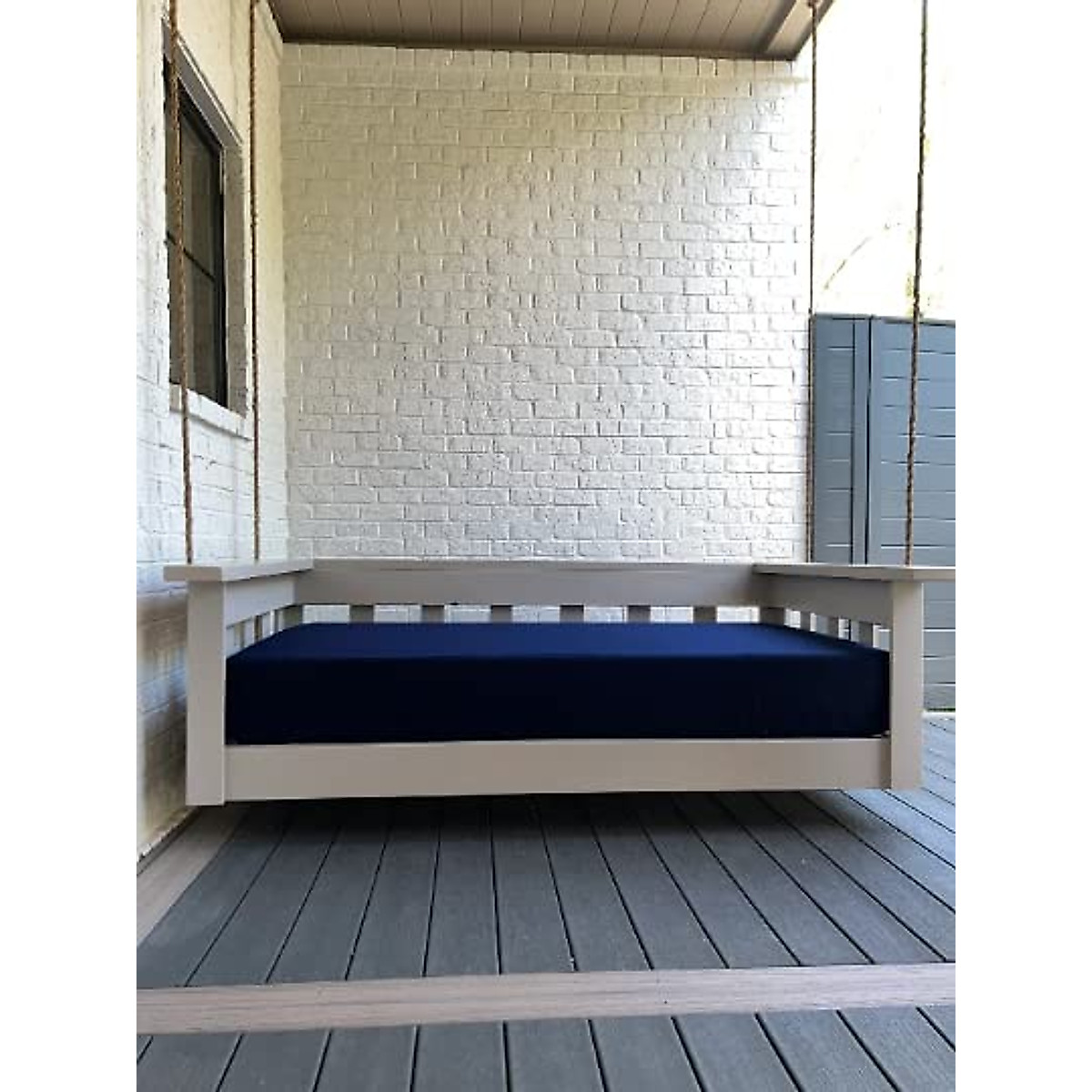Sunbrella Outdoor Twin Size Mattress Cover in Canvas Navy Blue 5439