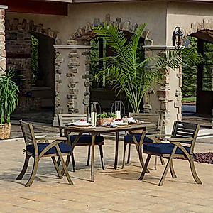 Arden Selections Modern Outdoor Seat Cushion 20 x 20, Sapphire Blue Leala