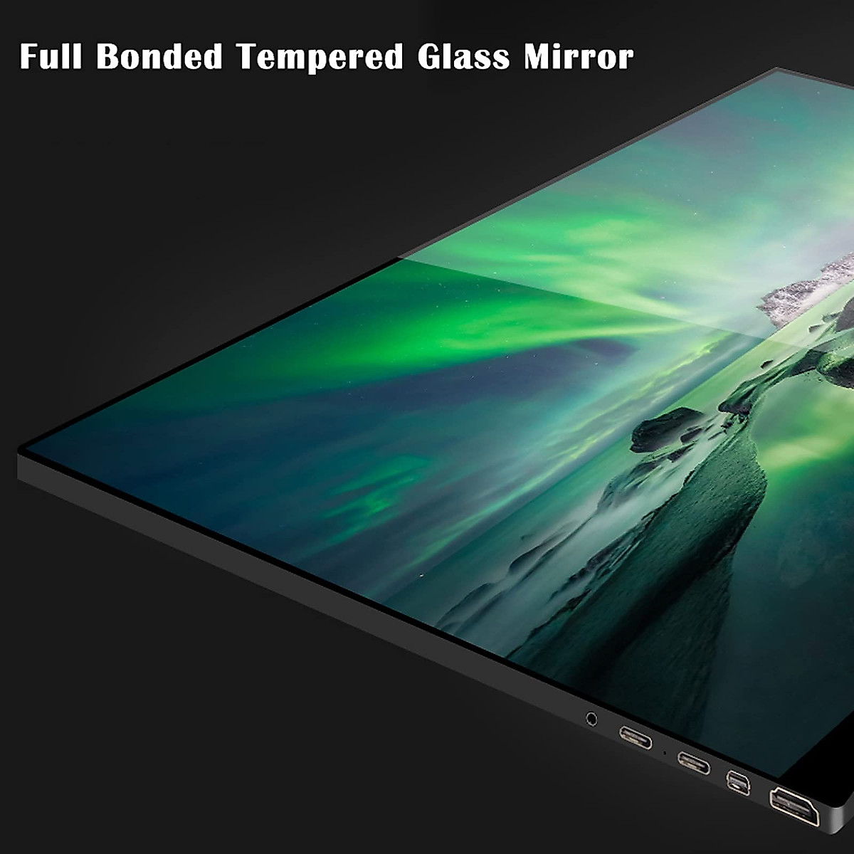 OUMIFA Portable Monitor USB-C 4K 17.3'' HDR FHD IPS Laptop W/Smart Cover & Dual Speakers External for PC Phone PS4 Xbox Switch Slide, 4K touch screen