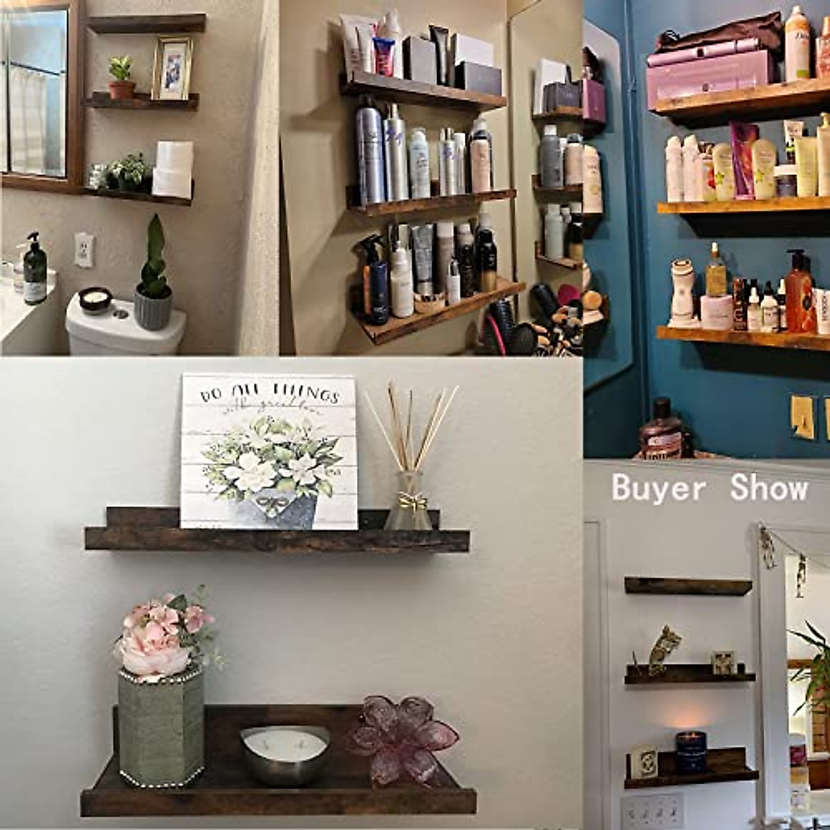 Giftgarden Floating Shelves for Wall Mounted Bulk, Wall Shelf for Bathroom Bedroom Kitchen Living Room Office Storage