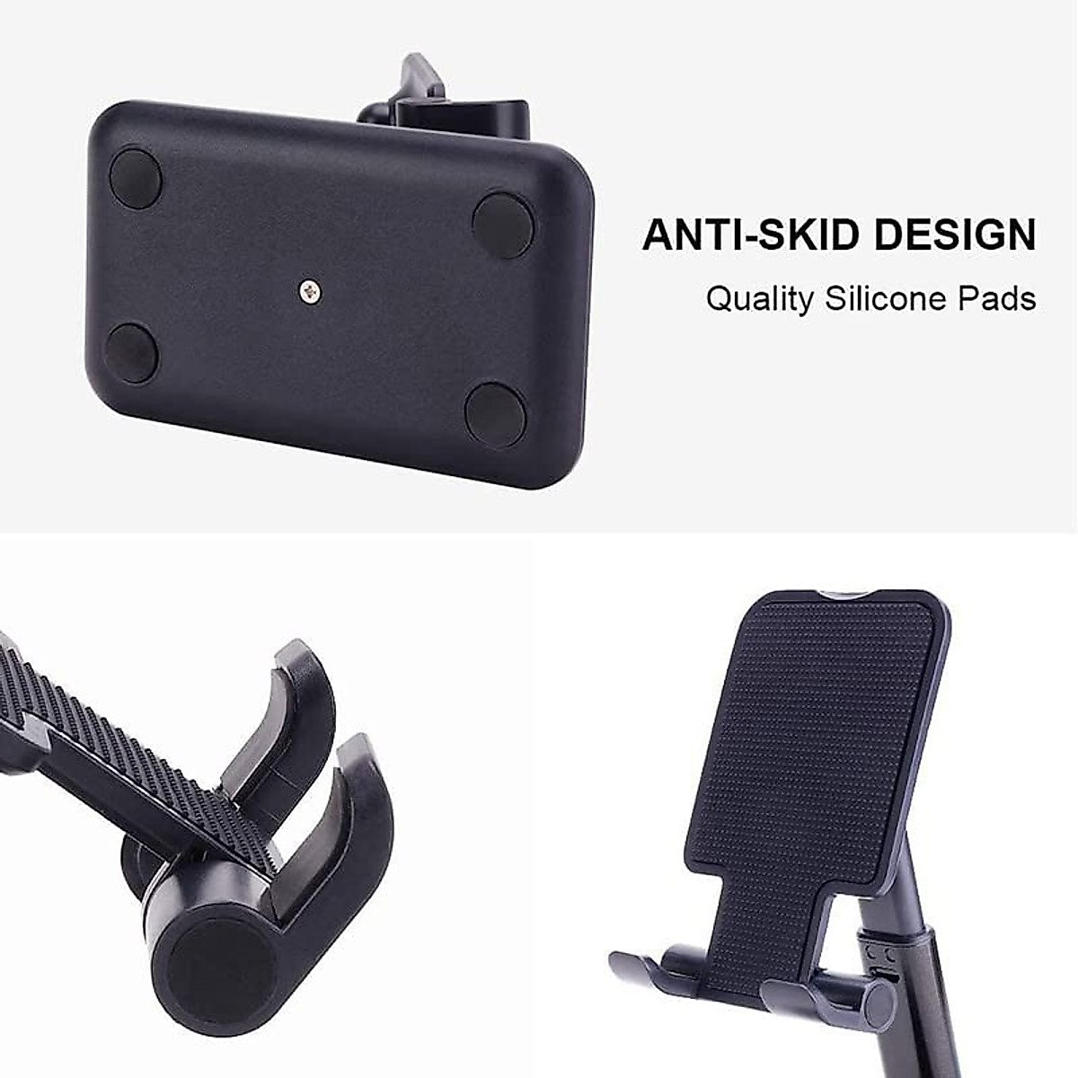 HGJTF Phone Case for Motorola ThinkPhone (6.6") + [2 X Tempered Glass Screen Protector], with Foldable Phone Stand for Desk - Clear Soft Silicone Shockproof TPU Cover for Motorola ThinkPhone