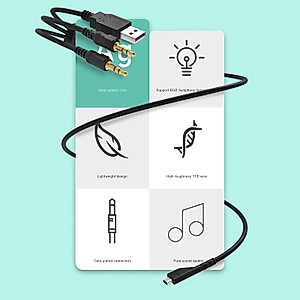 Arctis 3 Audio Cable Cord Replacement for SteelSeries Arctis 7, Arctis 5, Arctis 3, Arctis Wireless, Arctis Pro Gaming Headset (2 in 1, 5.9ft)