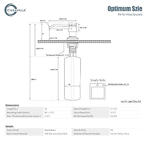Casavilla Black Kitchen Faucet, Kitchen Faucet with Soap Dispenser, Faucet for Kitchen Sink, Single Handle Stainless Steel Kitchen Sink Faucets with Pull Down Sprayer, Camper Farmhouse RV Sink Faucet