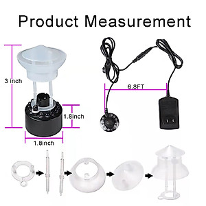 SKRMISDA Mist Maker, 12 LED Mister Forgger with Splash Guard Ultrasonic Fogger Pond Fog Machine Large Capacity of Mist for Holiday
