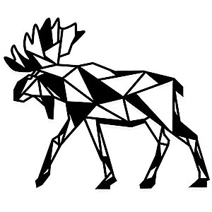 Geometric Deer Metal Wall Art, Metal Wall Sculptures, Metal Hanging Artwork Signs, 3D Wall Silhouette Metal Wall Decor, for Home Office Decoration Sculpture
