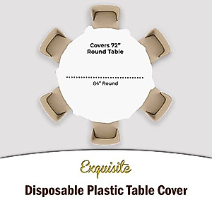 Exquisite 12-Pack - Premium Plastic Tablecloth 84 Inch Round Table Cover - Checkered