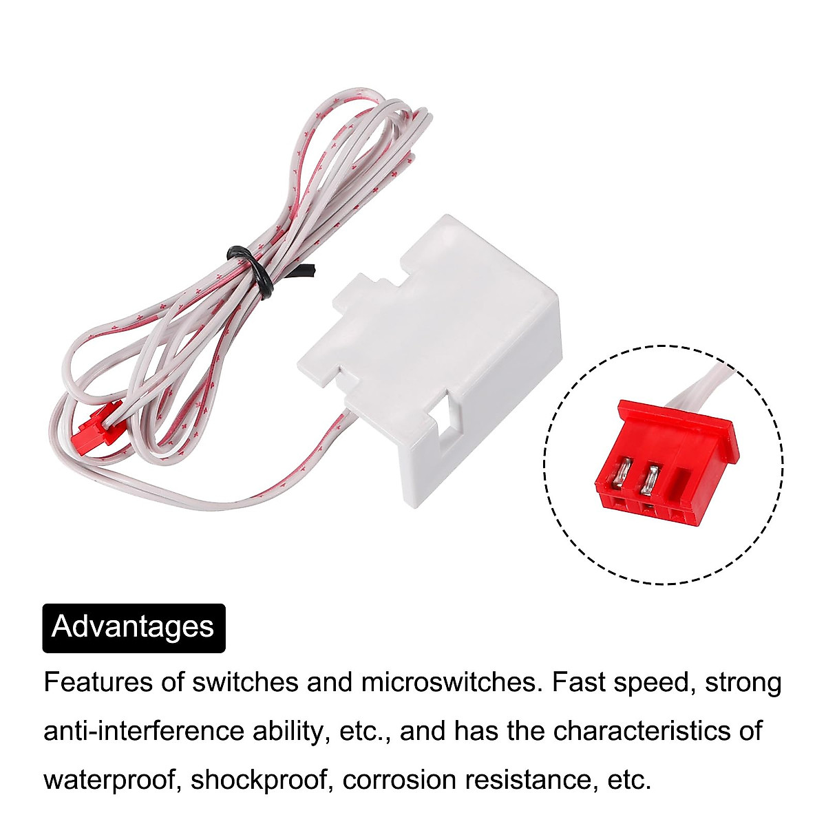 MECCANIXITY Ice Full Switch Sensor for Ice Maker Magnet Door Panel Switch 150cm Double Lines White