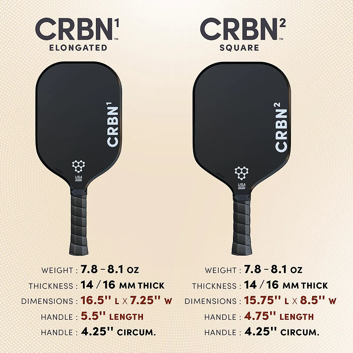 Carbon Fiber Pickleball Paddle (White Logo, 16mm Thick)