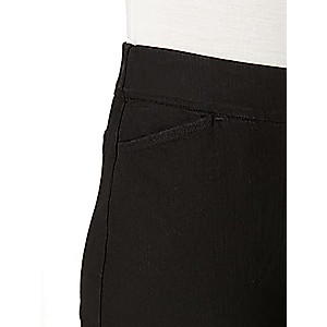 Chic Classic Collection Women's Easy-Fit Elastic-Waist Pant, Black Denim, 8 Average
