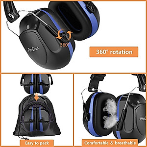 ProCase Noise Reduction Ear Muffs, NRR 28dB Shooters Hearing Protection Headphones Headset Bundle with Professional Noise Cancelling Ear Defenders for Construction Work Shooting Range Hunting