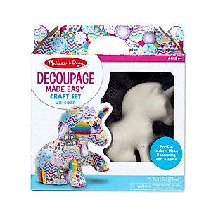 Melissa & Doug Decoupage Made Easy Unicorn Paper Mache Craft Kit with Stickers