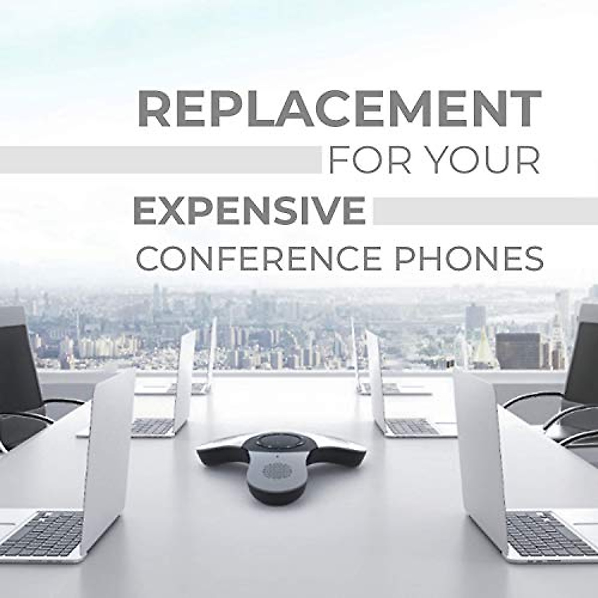 Skywin 1 Pack Bluetooth Conference Speaker with Microphone - Wireless Conference Call USB Speakerphone for Mobile Phone and Computer, High Sensitive Omnidirectional 360° with Noise Canceling