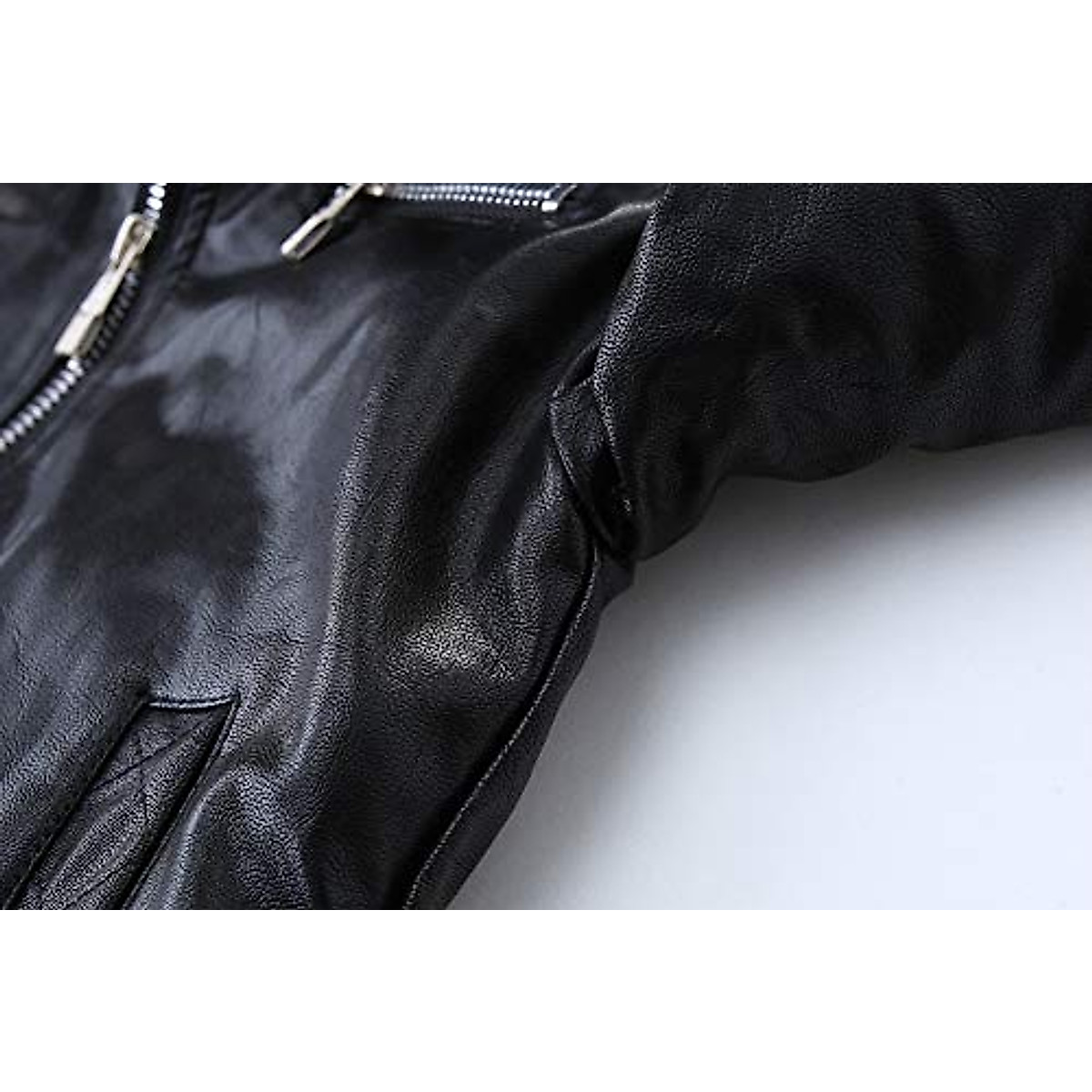 Mud Kingdom Little Boys Leather Jacket with Hood Fur Lined Size 6 Black