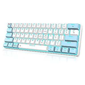 EDJO Bluetooth Mechanical Keyboard 60%, Wireless/Wired Red Switches Mechanical Gaming Keyboard with Backlit, Ultra-Compact 60 Percent Computer Keyboard for Windows, Mac OS
