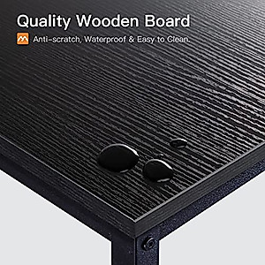 Coleshome L Shaped Computer Desk 66" with Storage Shelves, Corner Gaming Desk, Sturdy Writing Desk Workstation, Modern Wooden Desk Office Desk, Wood & Metal, Black