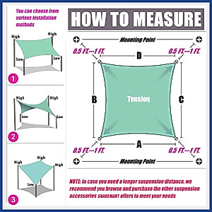 ShadeMart 12' x 16' Beige Sun Shade Sail Rectangle Canopy Fabric Cloth Screen, Water and Air Permeable & UV Resistant, Heavy Duty, Carport Patio Outdoor - (We Customize Size)