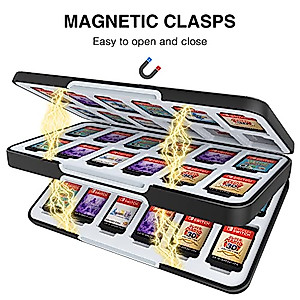 HEIYING Game Card Case for Nintendo Switch&Switch OLED,Customized Pattern Switch Lite Game Card Case with 48 Game Card Slots and 24 Micro SD Card Slots.