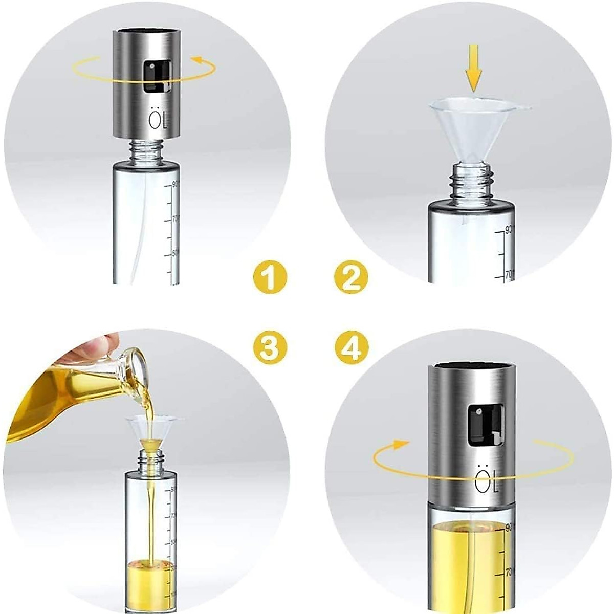 Glass Olive Oil Sprayer Mister Oil Vinegar Spritzer Olive Oil Spray Bottle for Kitchen Oil Sprayer for Cooking/Salad/Barbecue