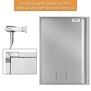 RIEDHOFF 20" H x 14" W 304 Stainless Steel Outdoor Kitchen Access Door with Recessed Handle, Single Access Door for BBQ Island, Grilling Station