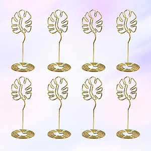 STOBOK Desk Decor 24pcs Sculpture Cute Wedding Holders Restaurant Tropical Stand Holder, Paper Picture Party Tall Favors Shape Name Monstera Cards Luau Decoration Table Birthday Christmas Decor