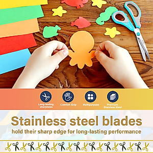 QMVESS 8.5" Scissors All Purpose 3 Pack, Ultra Sharp Multipurpose Blade Shears, Professional Ergonomic Comfort Grip Scissors for Office School Home Sewing Fabric DIY Craft Cutting General Use