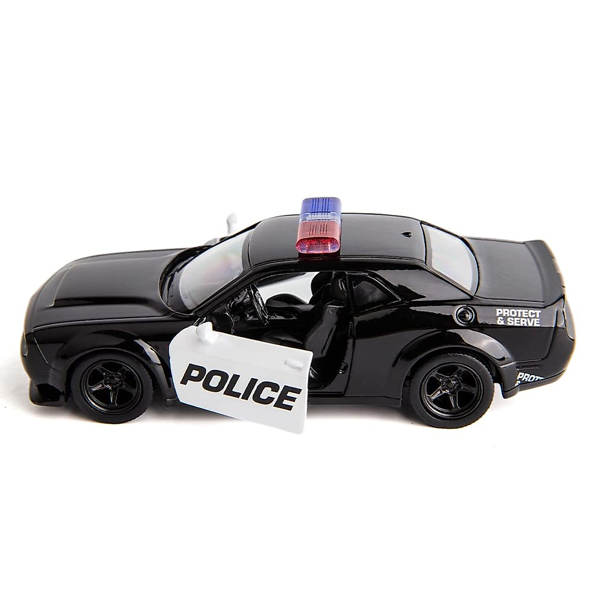 BDTCTK 1/36 Scale Challenger Police Car Model, Zinc Alloy Die-Cast Pull Back Vehicles Kid Toys for Boy Girl Gift (Black)