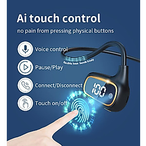 Open-Ear Air Conduction Headphones Bluetooth Wireless Earbuds with Mic, Sport Headset Bluetooth 5.3 Wireless Earphones for Workouts, Foldable/Lightweight/15Hr Playtime (90 days free replacement)