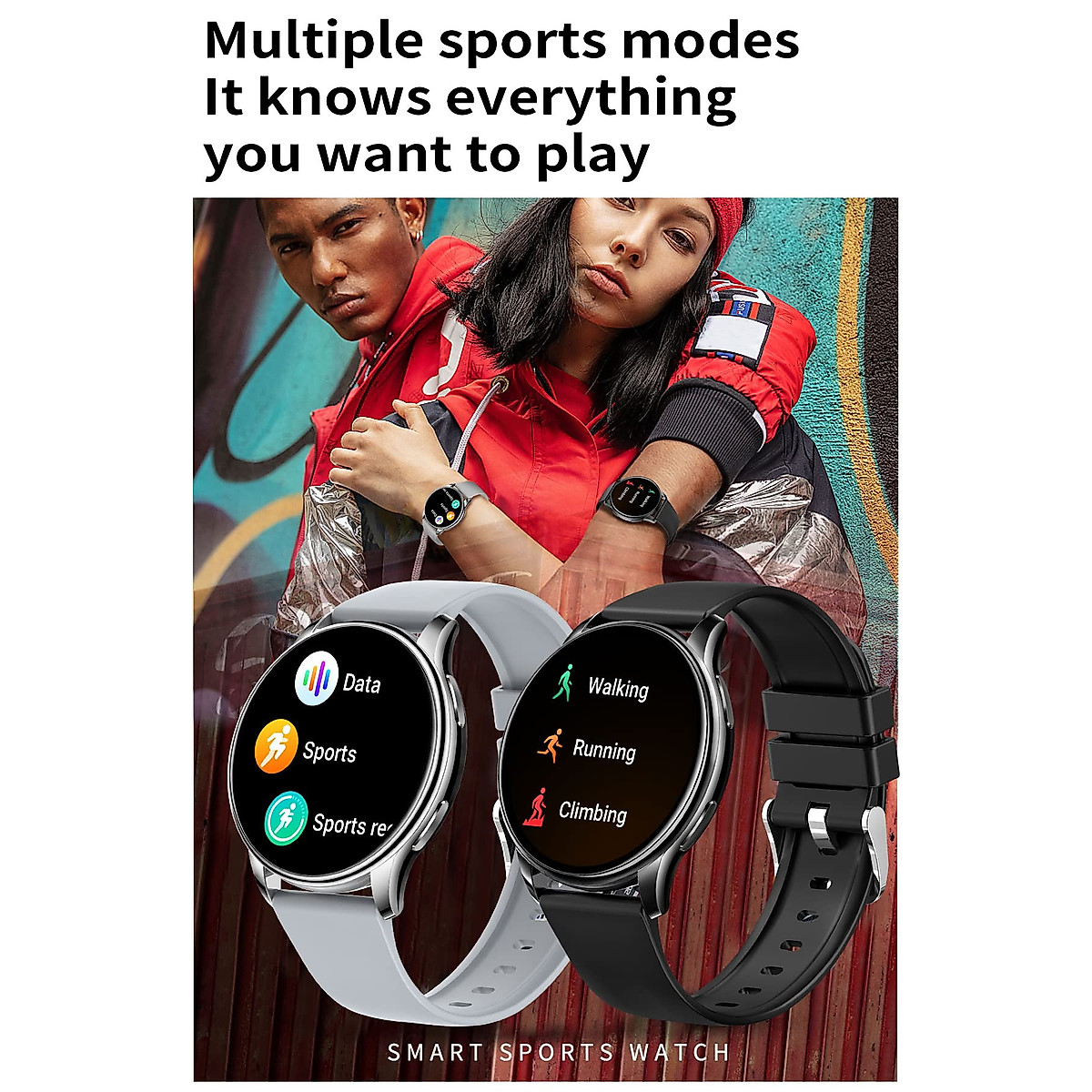 Smart Watch Compatible with Android iOS Phones Round Screen Fitness Tracker with Heart Rate Blood Pressure Monitor Smart Watches for Women Men