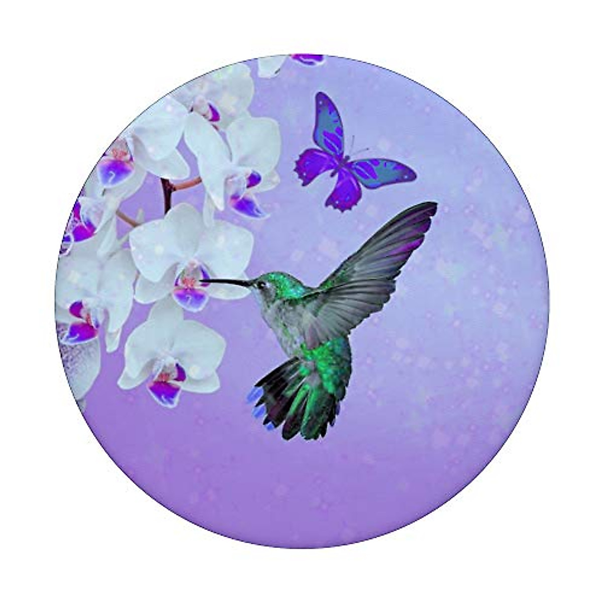 Cell Phone Pop Up Holder Hummingbird Flower Butterfly Purple PopSockets PopGrip: Swappable Grip for Phones & Tablets