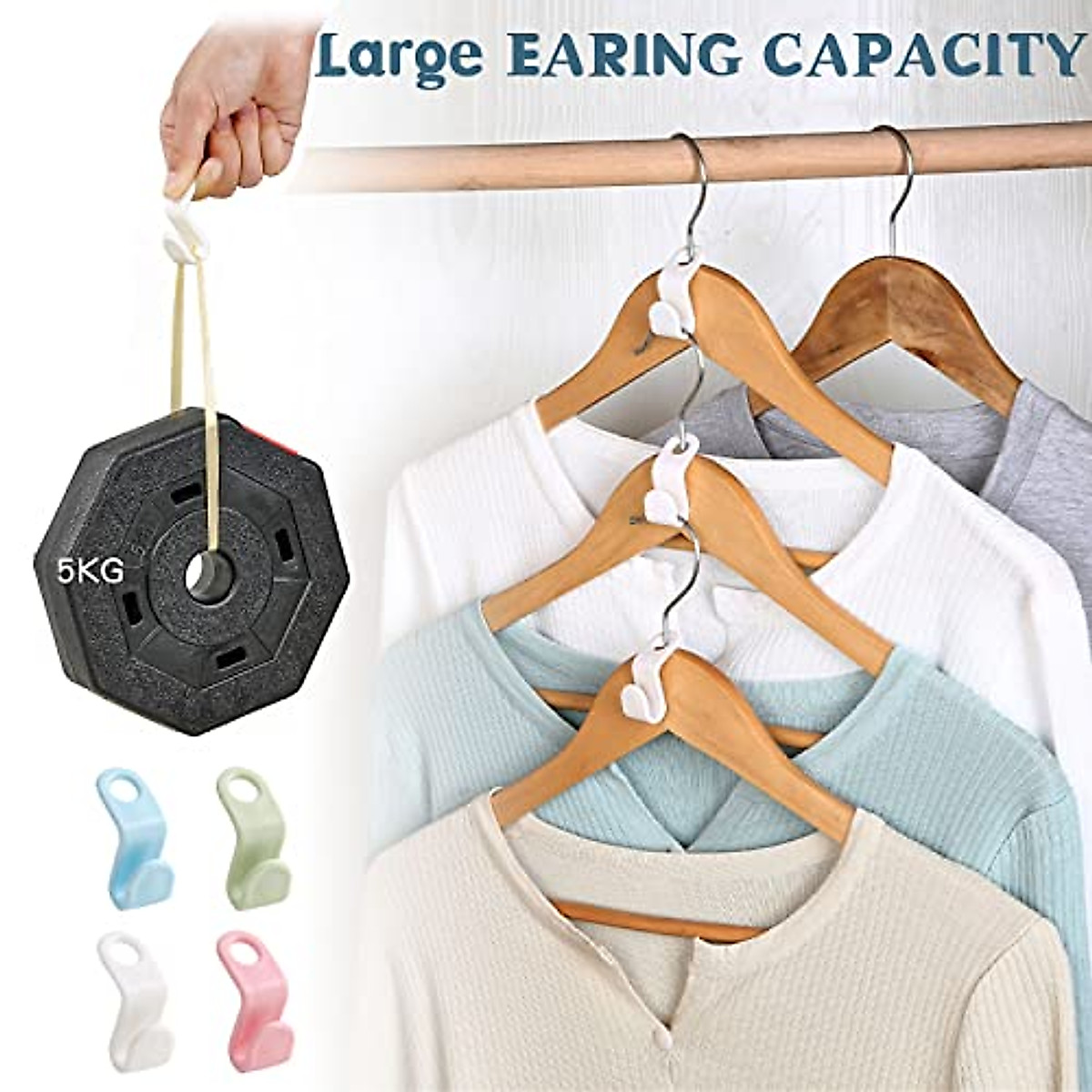 Clothes Hanger Connector Hooks 100 PCS, Hanger Extender Clips, Thicken, Load 30 Pounds,Cascading Hangers Space Saving Organizer for Heavy Duty Clothes Closet Plastic Mini Cascading Connection Hooks