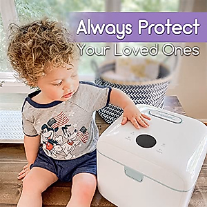 Papablic 4-in-1 UV Light Sanitizer | UV Sterilizer and Dryer Pro | UV Sterilizer Box with Dual UV-C Lamps for Babies & Whole Family | Large Capacity | Touch Control