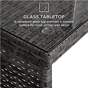 Best Choice Products 4-Piece Outdoor Wicker Patio Conversation Furniture Set for Backyard w/Coffee Table, Seat Cushions - Gray/Cream