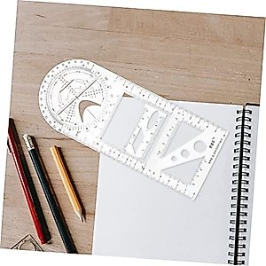 Geometric Drawing Ruler Ruler Metric Ruler Circle Stencil Clear Ruler Examination Use Ruler Mathematics Learning Ruler Drawing Rulers Multipurpose Plastic Ruler White