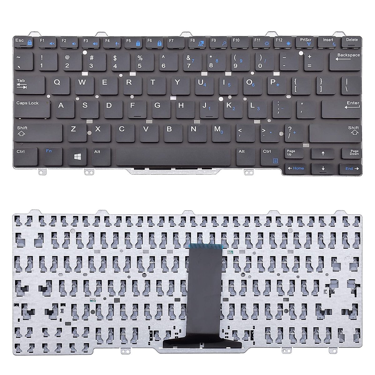 SUNMALL Replacement Keyboard Compatible with Dell Latitude 3340 3350 E3340 7350 E5450 E5470 E7450 E7470 13 7000 2-in-1 7350 Black US Layout Without Pointer No Backlight