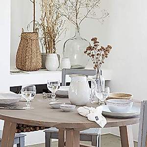 Costa Nova Ceramic Stoneware 11'' Oval Dinner Plate - Brisa Collection, Sal (White) | Microwave & Dishwasher Safe Dinnerware | Food Safe Glazing | Restaurant Quality Tableware