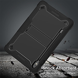 Bingcok for Samsung Galaxy Tab S9 11 Inch Case/Galaxy Tab S9 FE 5G 10.9 Case, Heavy Duty Rugged Full-Body Hybrid Shockproof Drop Protection Cover for Samsung Galaxy Tab S9 /S9 FE Tablet 2023 (Black)