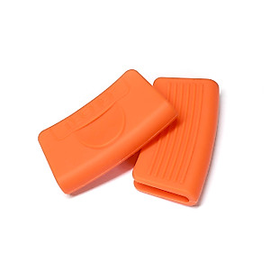 TECHEF - Silicone Pot Holders/Pinch Grips/Oven Mitts/ (Orange, Set of 2)/ Made in Korea